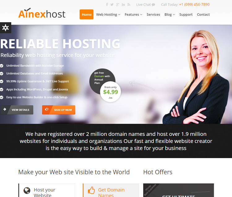 Top 5 Web Hosting Business, Domain, WHMCS HTML5 Templates