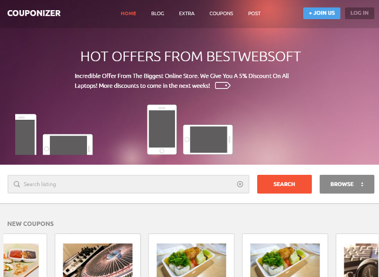 Top 5 Coupons, Discounts, Deals, Affiliate HTML5 Templates