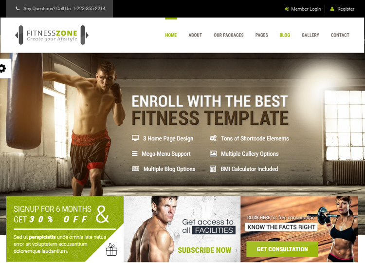 Top 5 Gym, Fitness, Yoga, Personal Trainer HTML5 Templates
